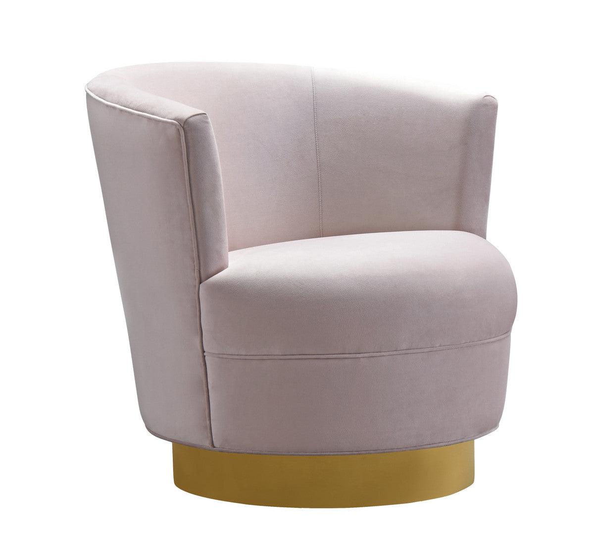 Novak Blush Velvet Swivel Chair – Euro Living Furniture