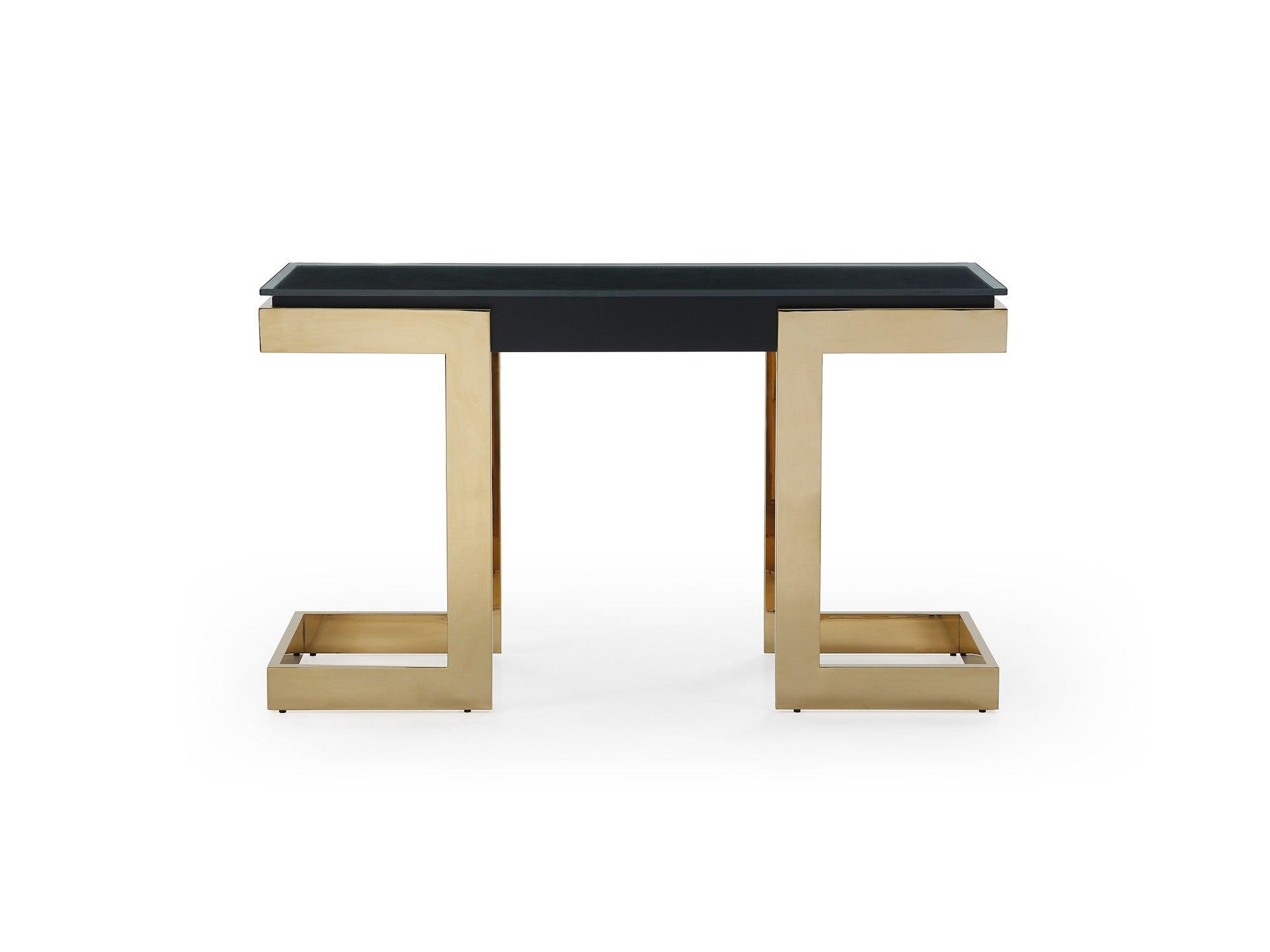 Zen Black & Gold Console 52"W - Euro Living Furniture