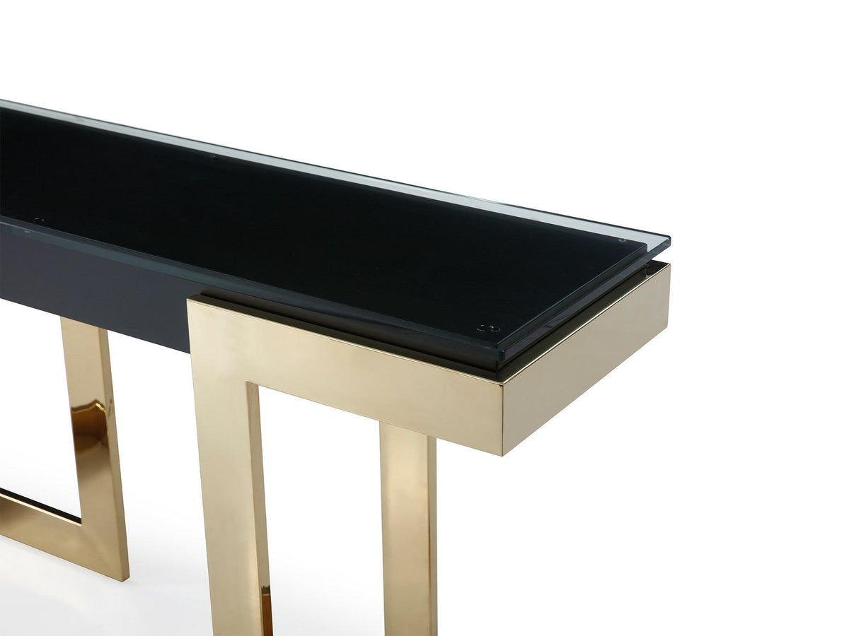 Zen Black & Gold Console 52"W - Euro Living Furniture